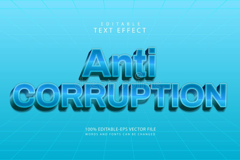 Anti Corruption Editable Text Effect 3 Dimension Modern Style Stock ...