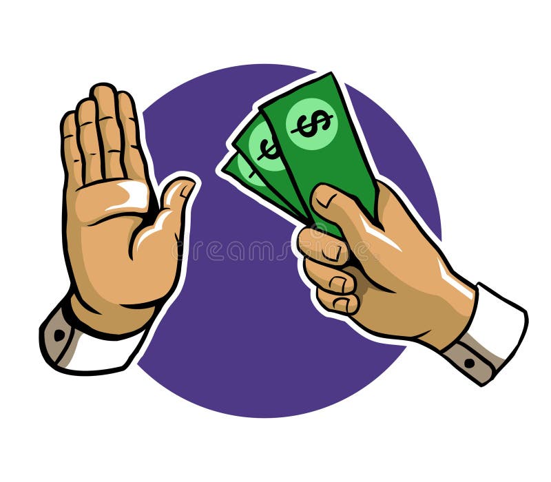 Anti Corruption Hand Sign stock vector. Illustration of symbol - 81959420