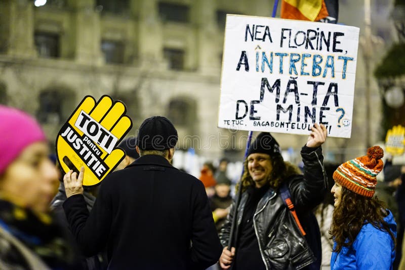 Anti Corruption Protest, Bucharest, Romania Editorial Stock Image ...