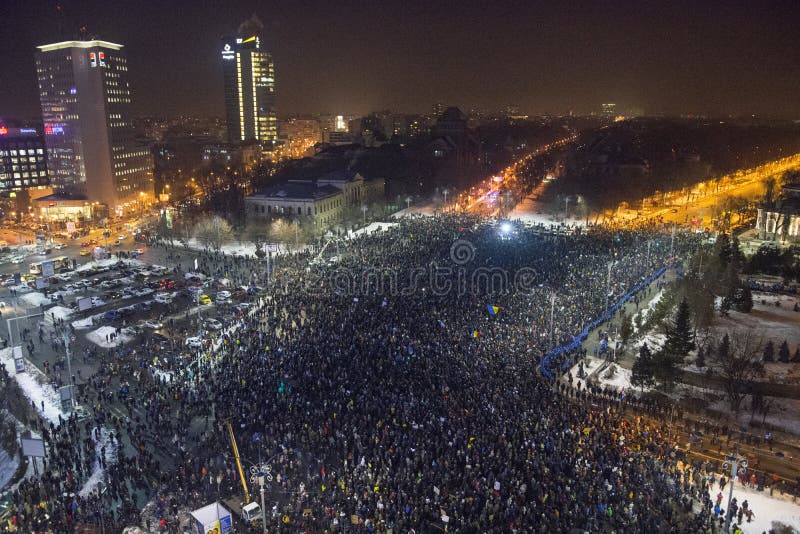 Anti Corruption Protests in Bucharest Editorial Photography - Image of ...