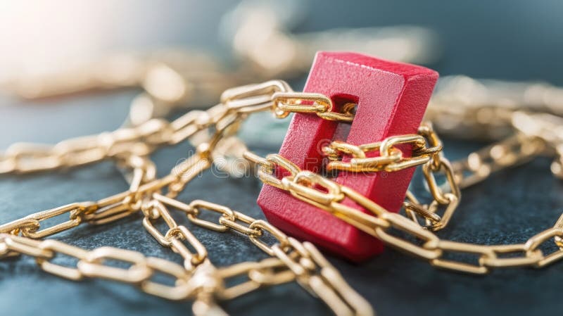 Anti Corruption Symbol with Chains and Red Block Representing ...