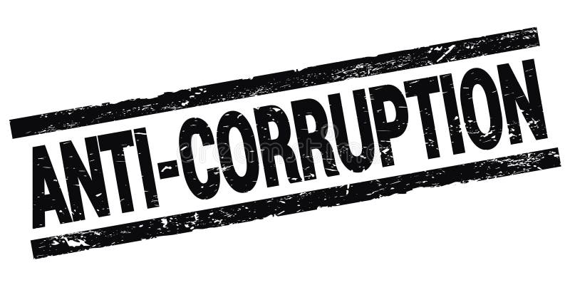 ANTI-CORRUPTION Text on Black Rectangle Stamp Sign Stock Illustration ...
