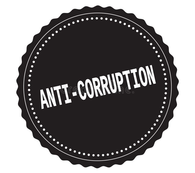 ANTI-CORRUPTION Text, on Black Sticker Stamp. Stock Illustration ...