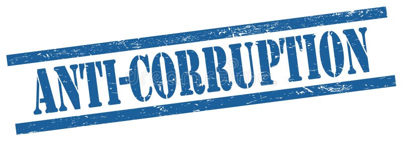 ANTI-CORRUPTION Text on Blue Grungy Rectangle Stamp Stock Illustration ...