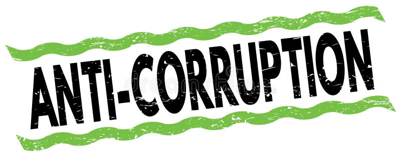 ANTI-CORRUPTION Text on Green-black Lines Stamp Sign Stock Illustration ...