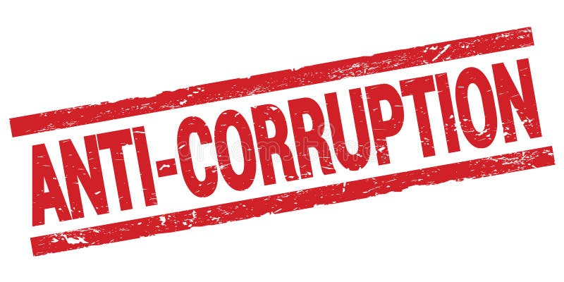 ANTI-CORRUPTION Text on Red Rectangle Stamp Sign Stock Illustration ...