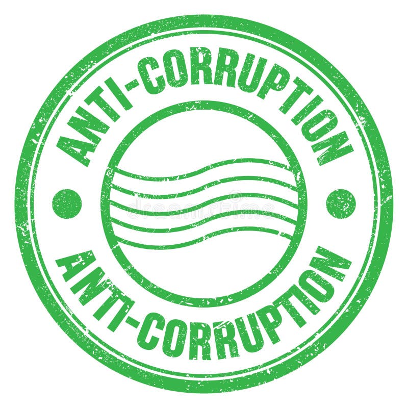 ANTI-CORRUPTION Text Written on Green Round Postal Stamp Sign Stock ...