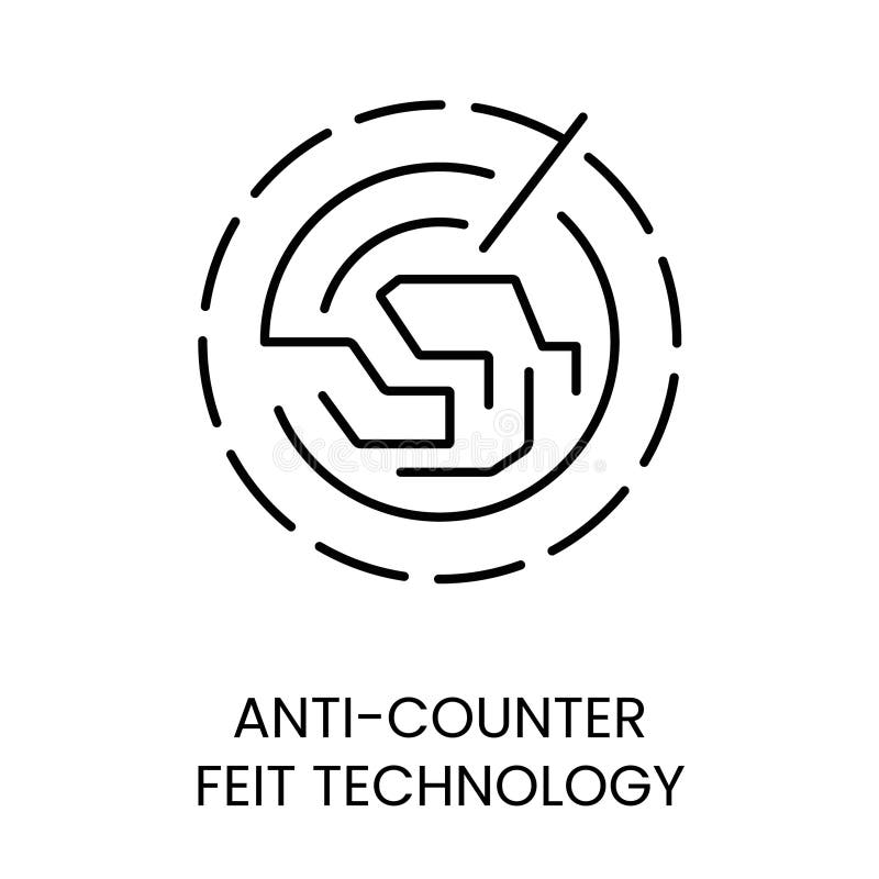 Anti Counterfeiting Technology Vector Line Icon with Editable Stroke ...