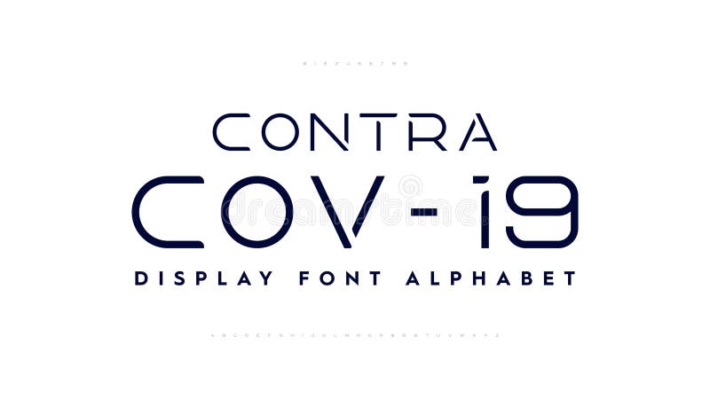 Covid-19 Typeface. Modern Alphabet Font. Classic Uppercase Set a To Z ...