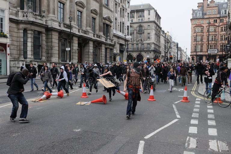 Anti-Cuts Protest in London Editorial Image - Image of demonstrator ...