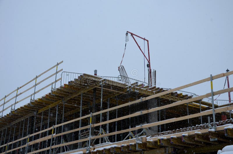 Anti-fall System during the Construction of a New House, during Stock ...