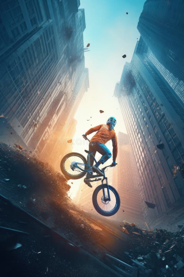 An Anti-gravity Technology Bicycle Generative AI Stock Illustration - Illustration of tech ...