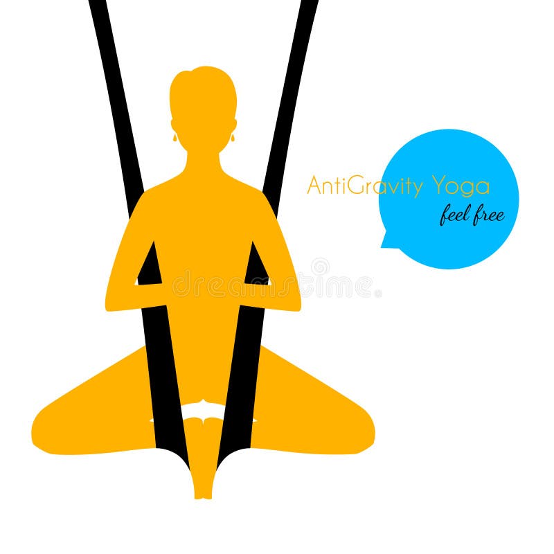 Anti-gravity Yoga Stelt Vrouwensilhouet Vector Illustratie ...