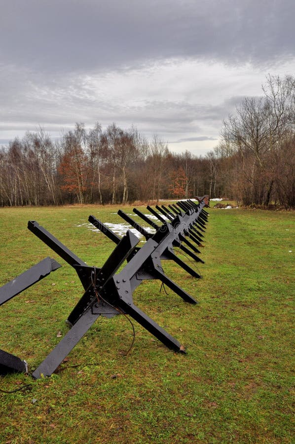 Anti nfantry roadblock. stock image. Image of roadblock - 28412509