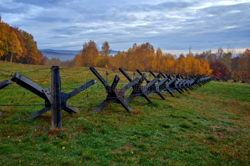 Anti nfantry roadblock. stock image. Image of defence - 131049465