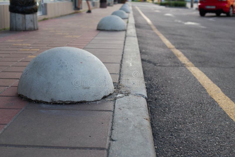 Anti Parking Concrete Stone in the City Stock Photo - Image of ...