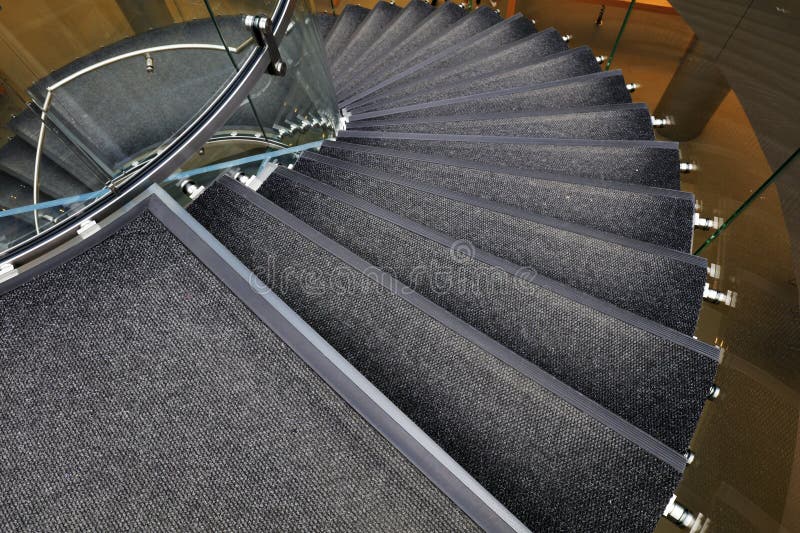 Anti-skid Mat on the Rotating Stairs Stock Image - Image of stairway ...