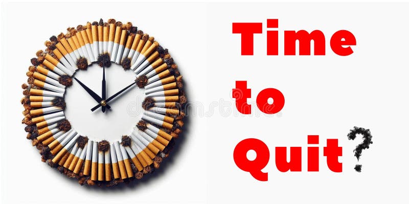 Anti Smoking Cigarette Clock Text "time To Quit" Stock Image - Image of ...