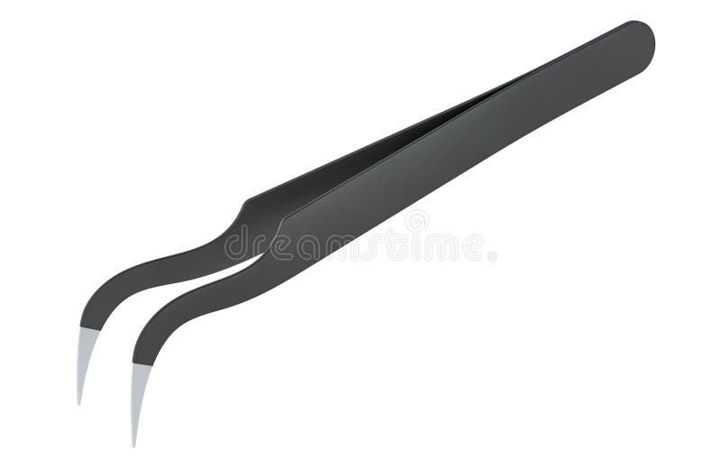 Anti Static Metal Tweezers with Pointed Curved Tips. 3D Rendering Stock ...
