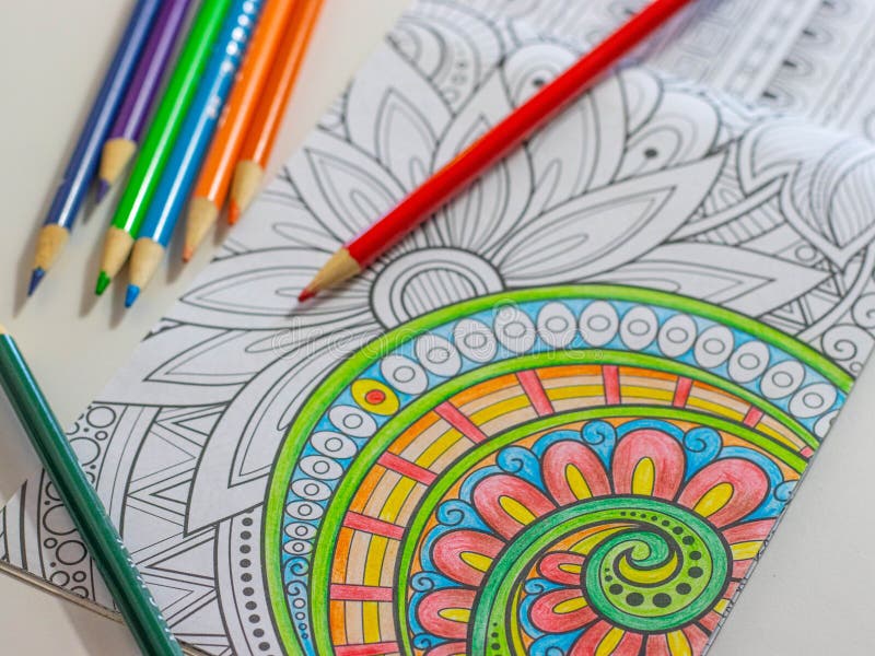 Anti-stress Coloring Book. Space for Text Editorial Stock Photo - Image ...