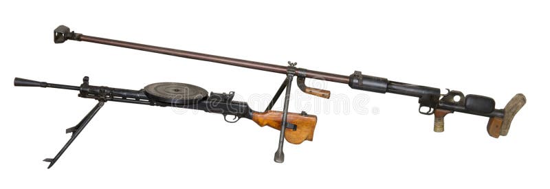 Tankafweerkanon En Degtyarjov Machinegeweer Stock Foto - Image of leger ...
