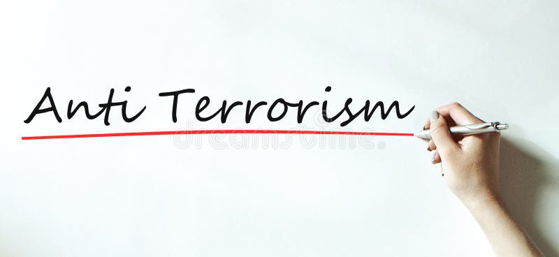 Anti Terrorism Hand Writing Word Opertaing System Stock Photo - Image ...