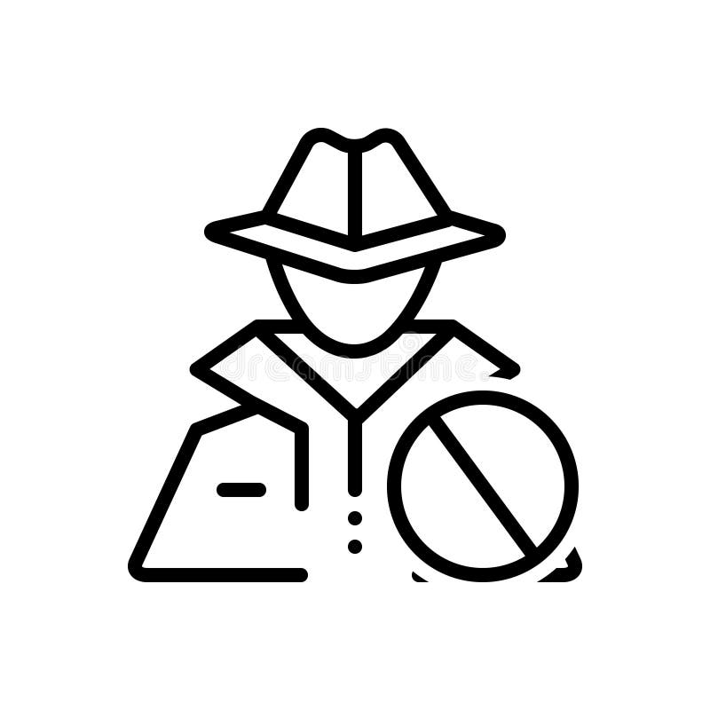 Black Line Icon for Anti Theft, Hacker and Security Stock Vector ...