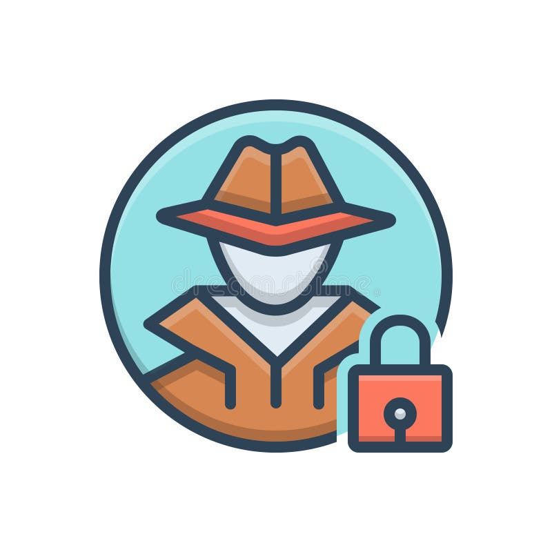 Color Illustration Icon for Anti Theft, Protection and Hacker Stock ...