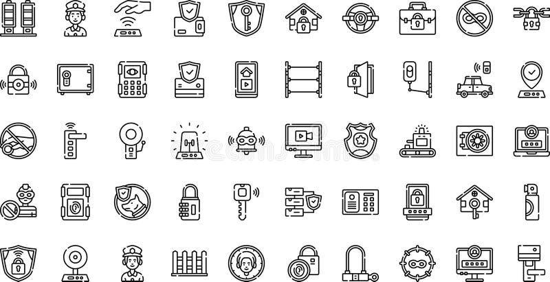 Anti Theft Icons High-Quality Vector Icons Collection with Editable ...