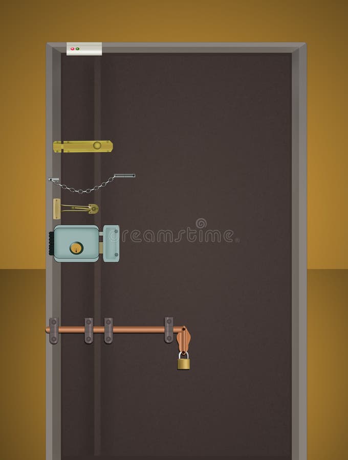 Anti thief door stock illustration. Illustration of surveillance ...