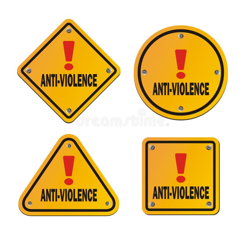 Anti-violence signs stock illustration. Illustration of isolated - 50060754