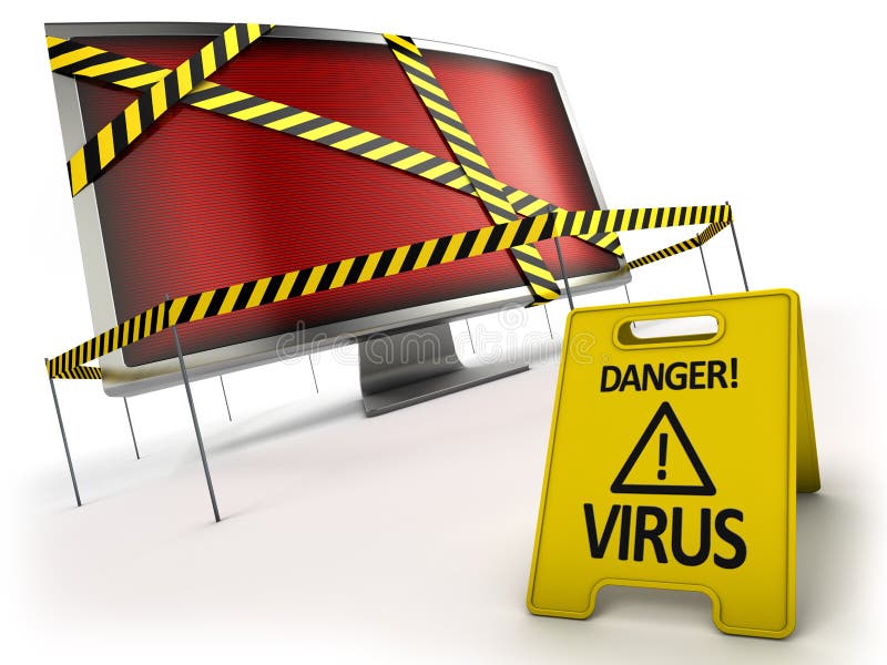 Anti virus stock vector. Illustration of monitor, sign - 13865544