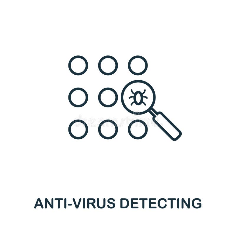 Anti-Virus Detecting Icon Outline Style. Simple Glyph from Icons ...