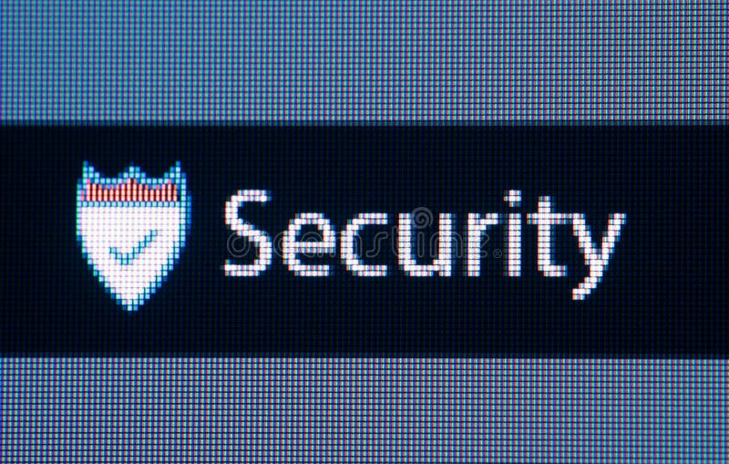 Anti-virus Protection Safety Concept: Secure Symbol on Computer Screen ...