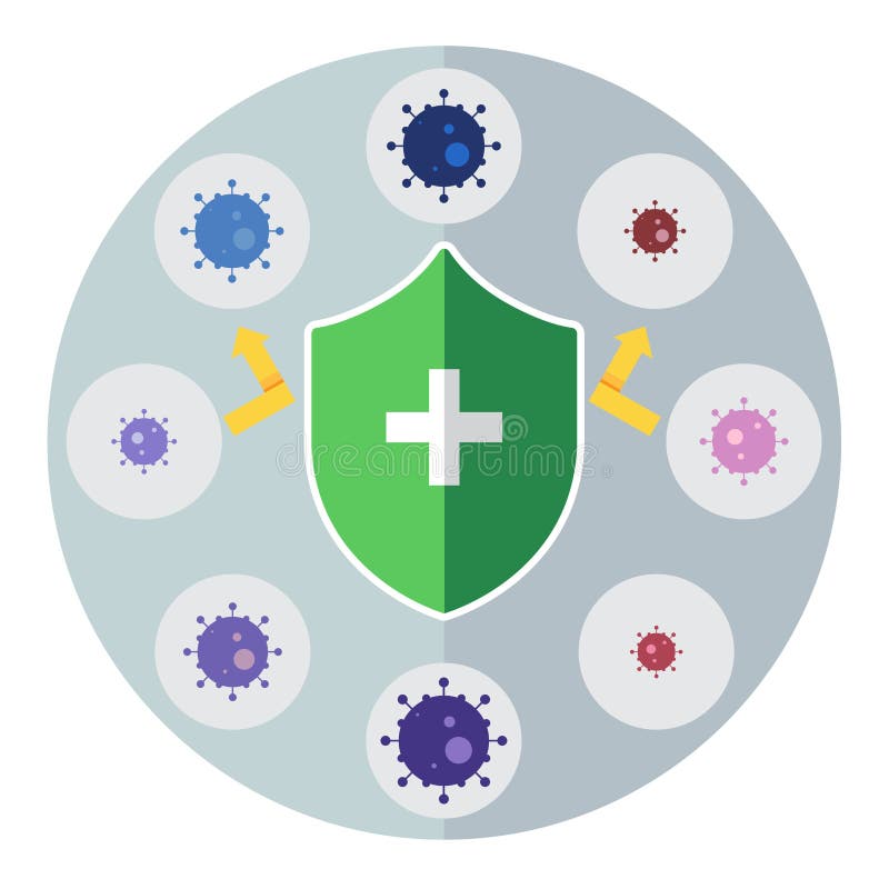 Safe Guard or Anti Virus Icon Stock Vector - Illustration of disease ...