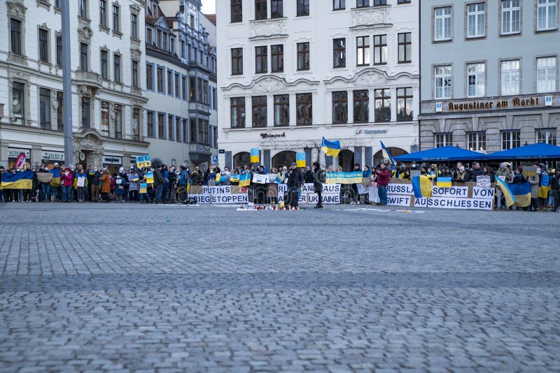 Anti-war Rally in Support of Ukraine in Europe , Germany , Leipzig 26 ...