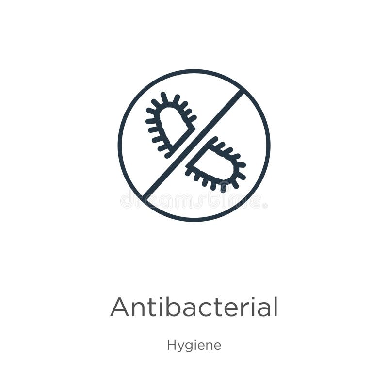 Antibacterial Icon. Thin Linear Antibacterial Outline Icon Isolated on ...