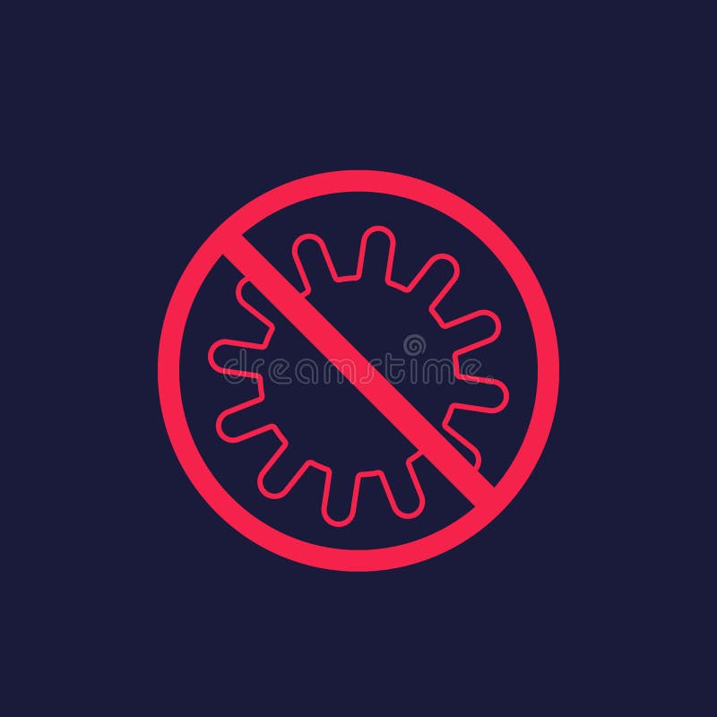 Antibacterial, No Bacteria Vector Icon Stock Vector - Illustration of ...