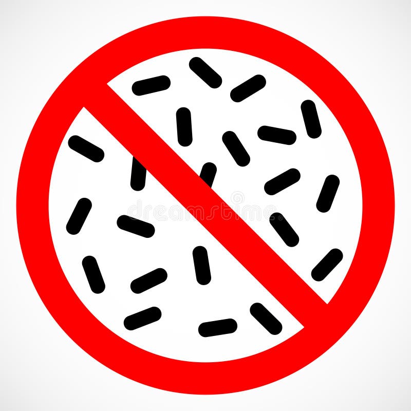 Antibacterial Sign with a Funny Green Cartoon Bacteria. Bacteria Kill ...