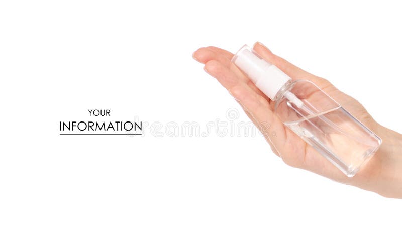 Antibacterial Spray for Hands Antiseptic in Hands Pattern Stock Photo ...