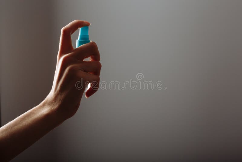 Antibacterial Spray for Hands Antiseptic in Hands Pattern on White ...