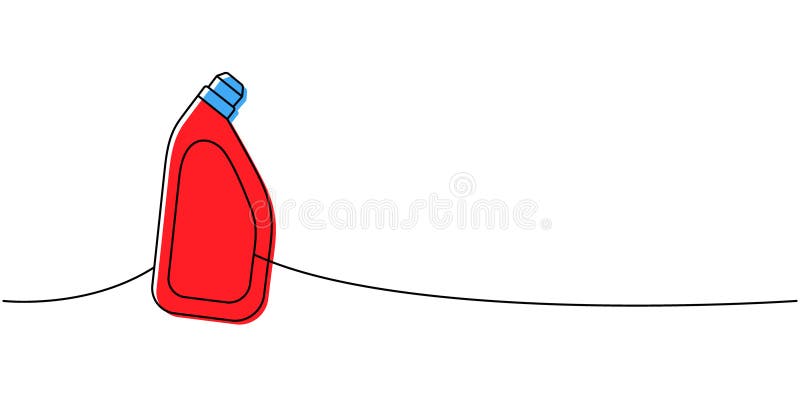 Antibacterial Toilet Cleaner One Line Colored Continuous Drawing ...