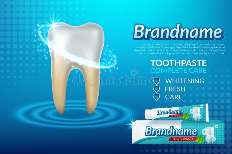 Antibacterial Toothpaste Ads. Vector 3d Illustration with Toothpaste ...