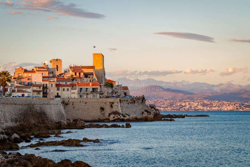 Antibes coast stock photo. Image of antibes, tower, cloud - 88588390