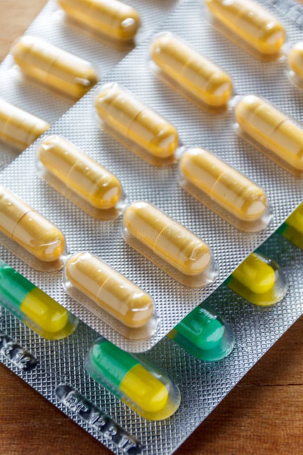 Antibiotic Capsule Drugs Packaging Wood Background Stock Photos - Free ...