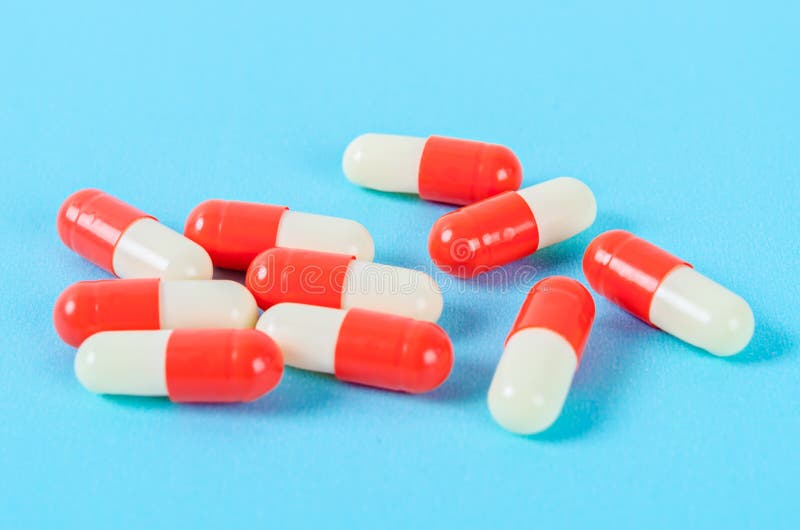 Antibiotic pills capsules stock image. Image of illness - 202124409