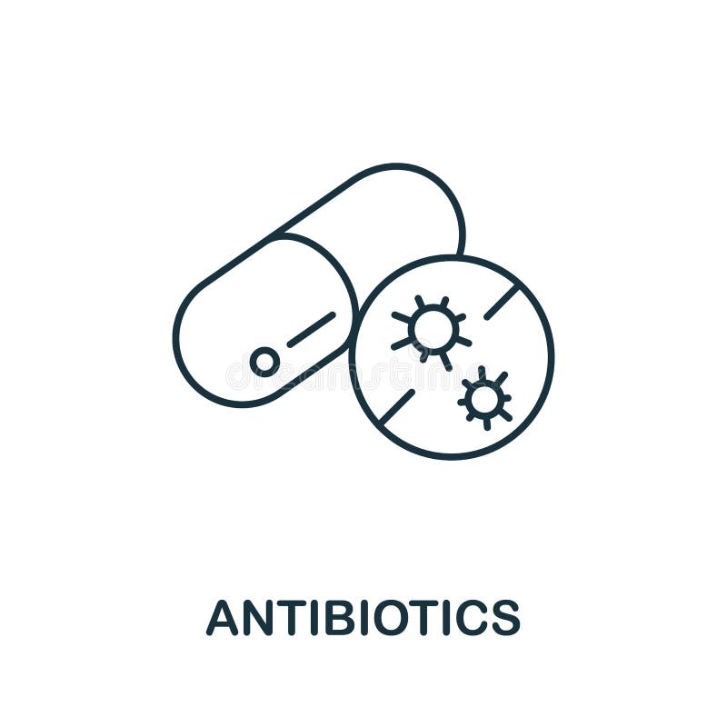 Antibiotics Icon. Line Element from Bioengineering Collection. Linear ...