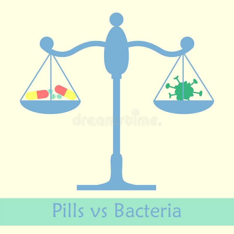 Antibiotics Vs Bacteria Libra Stock Vector - Illustration of membrane ...