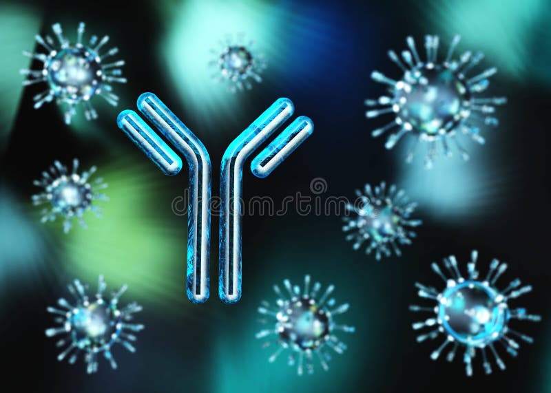 Antibodies, Immunoglobulins, Scientific Background, 3D Rendering Stock ...
