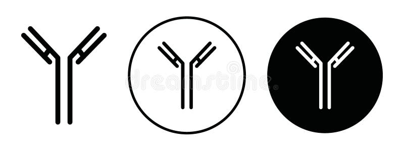 Antibody Outline Icon Collection or Set. Antibody Thin Vector Line Art ...